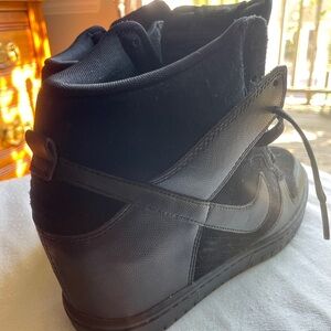 Nike | Shoes | Rare Nike Sky High Dunk Black On Black With Leather ...